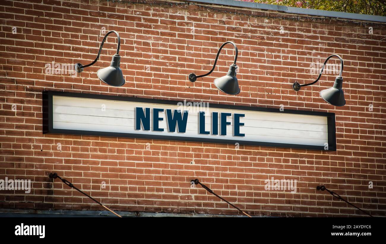 Street Sign NEW LIFE Stock Photo - Alamy