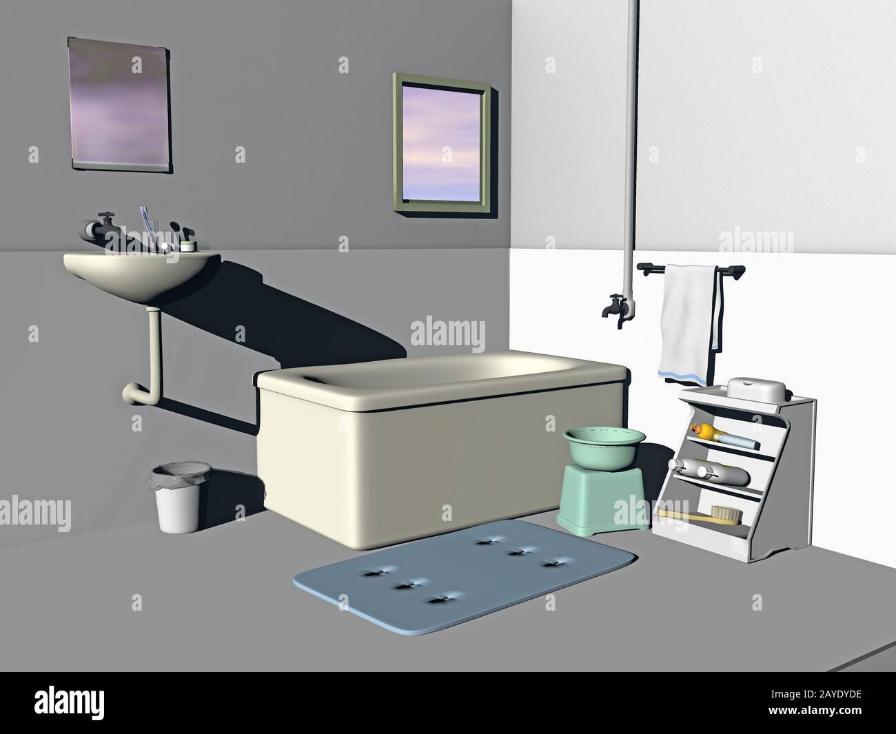Simple bathroom hi-res stock photography and images - Alamy