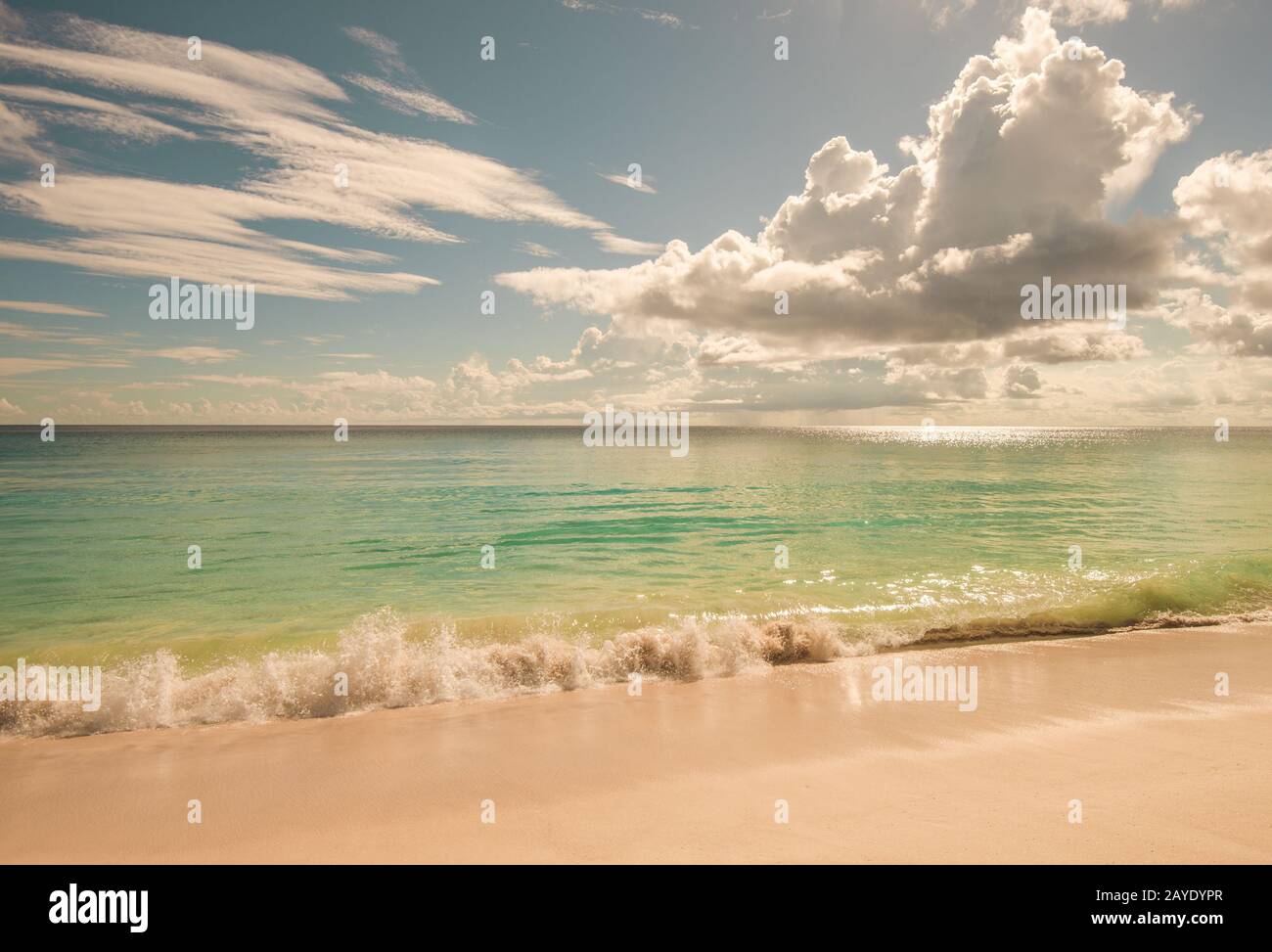 Retro style image of tropical island beach Stock Photo - Alamy