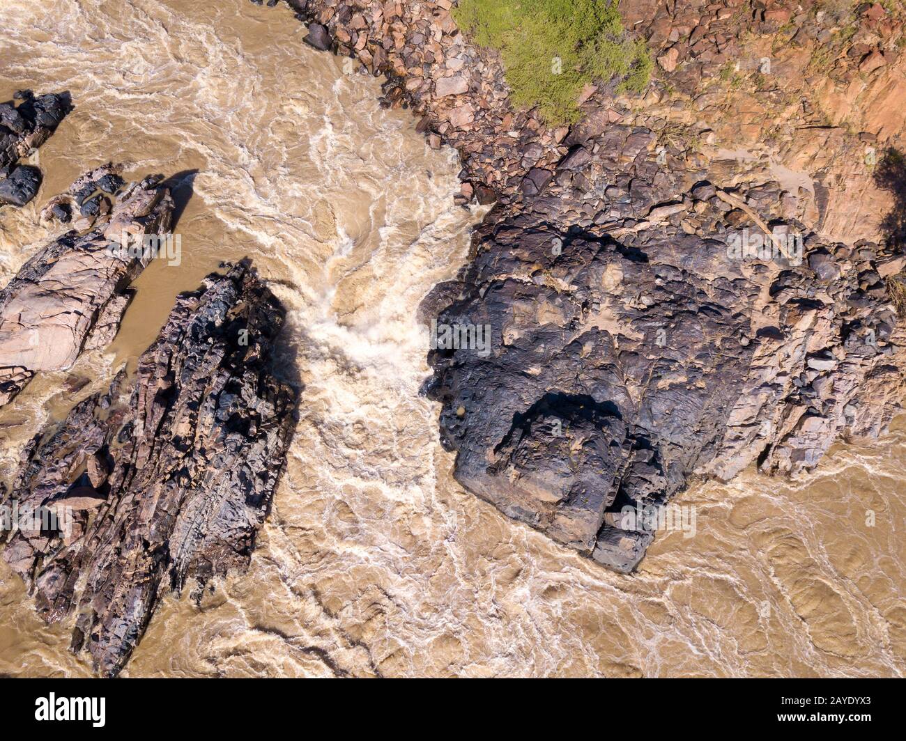 aerial Epupa Falls on the Kunene River in Namibia Stock Photo - Alamy
