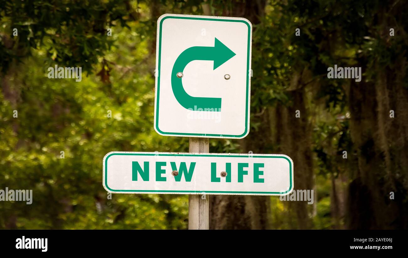 Street Sign NEW LIFE Stock Photo - Alamy