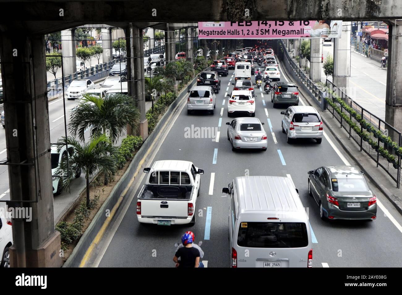 Mandaluyong City, Philippines - February 13, 2020: Private and public ...
