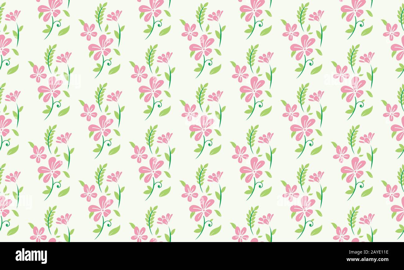 Decorative of spring floral pattern background, with simple leaf flower ...