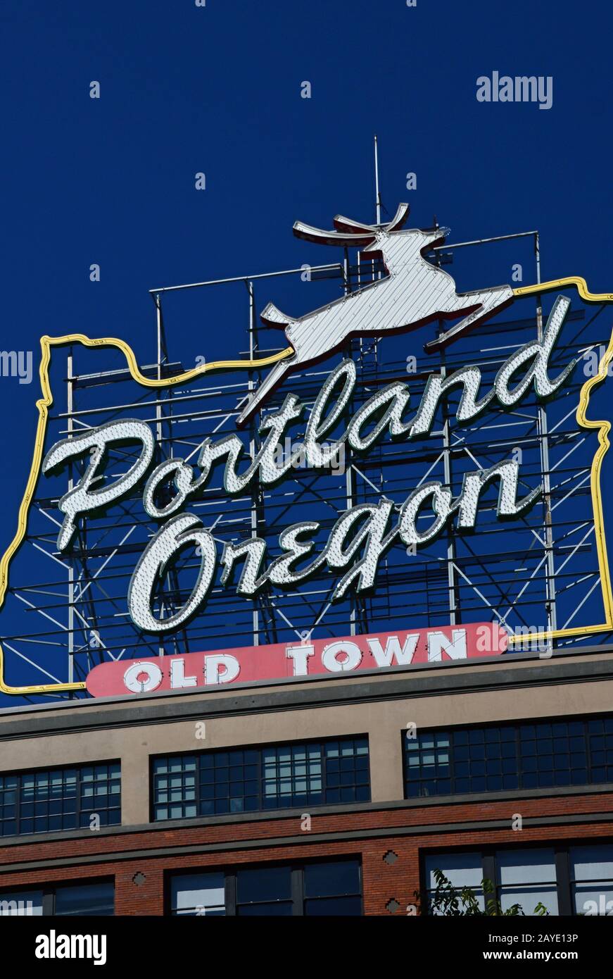Portland oregon old town sign hi-res stock photography and images - Alamy