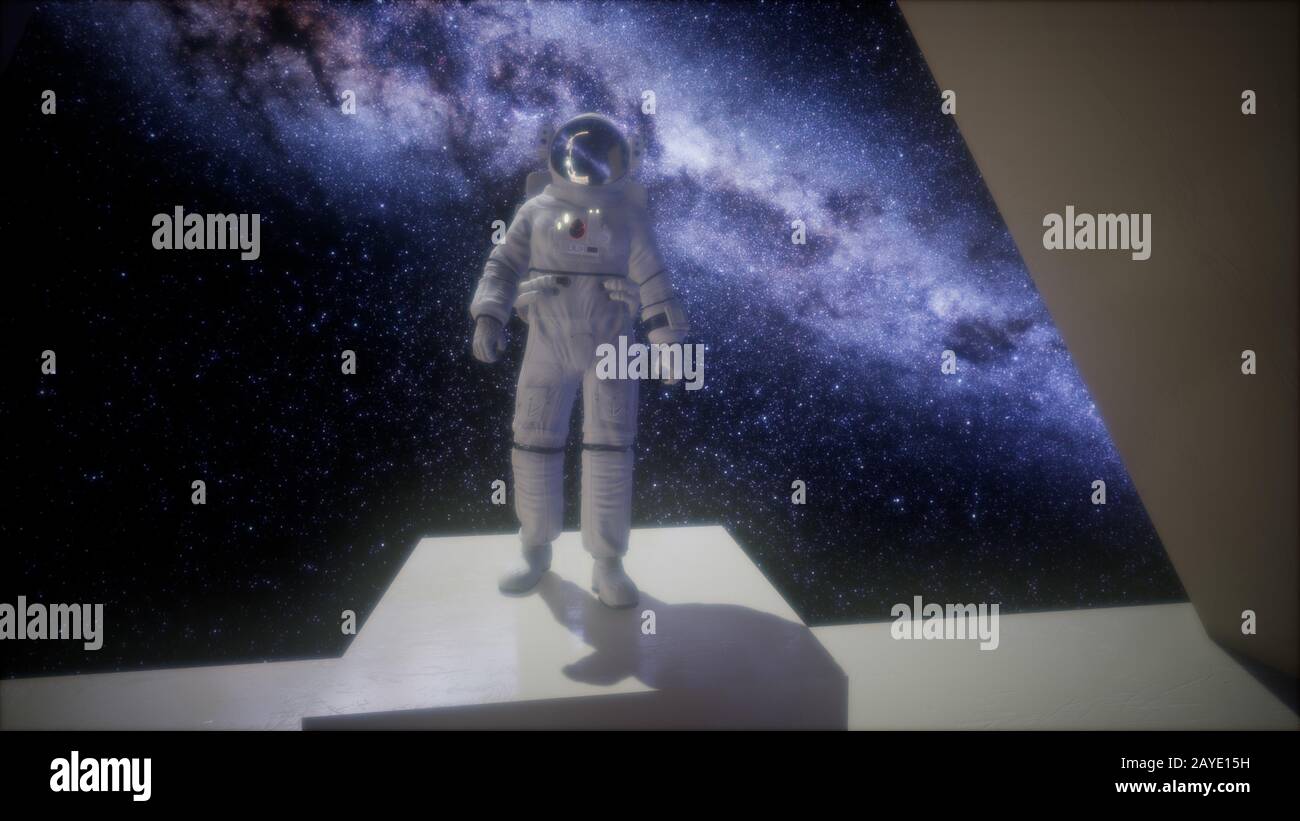 astronaut on space base in deep space Stock Photo - Alamy