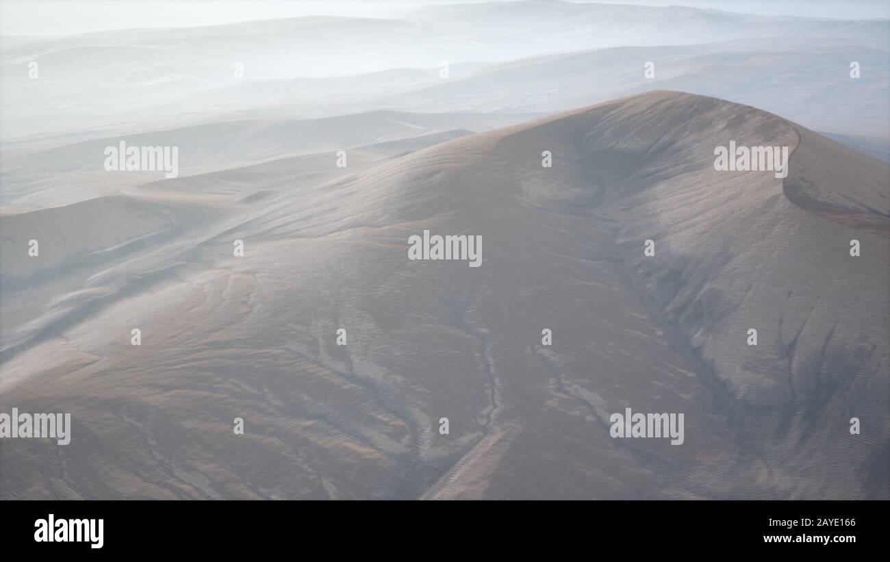 Red Sand Desert Dunes in Fog Stock Photo - Alamy