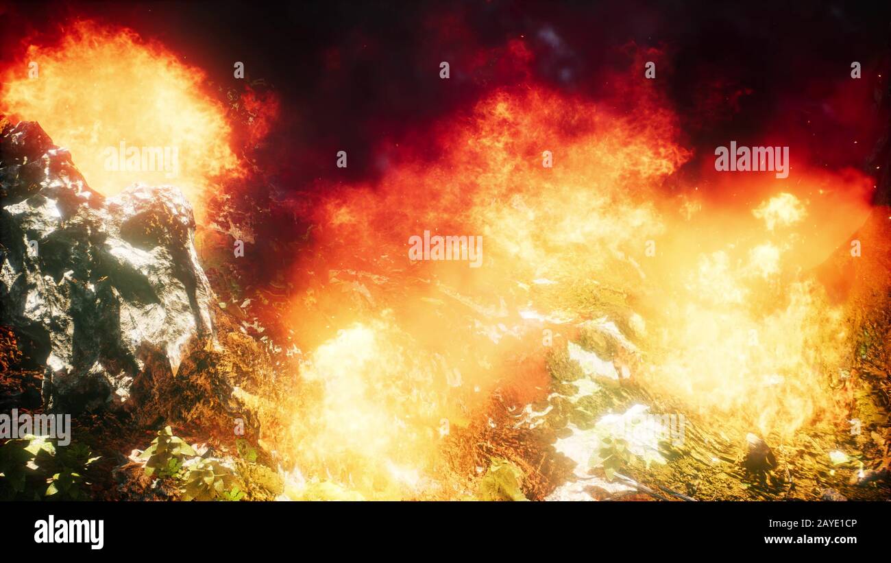 Wind blowing trees illustration hi-res stock photography and images - Alamy