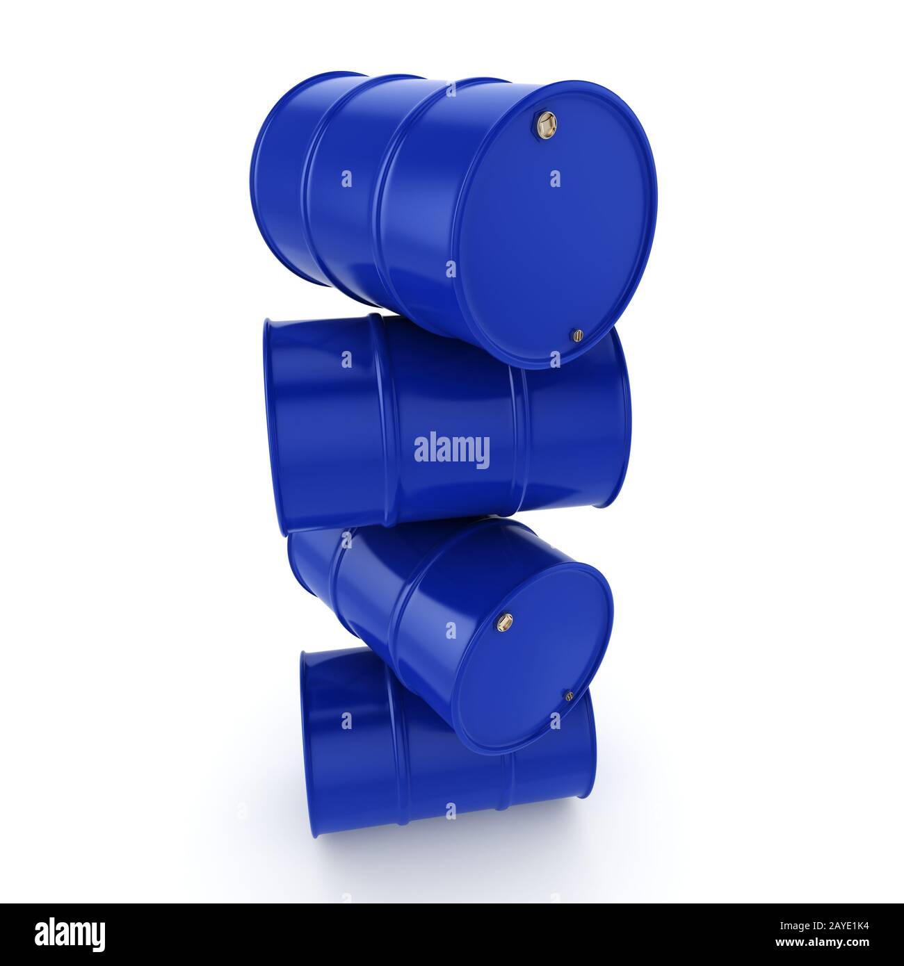 3D rendering blue barrels Stock Photo - Alamy