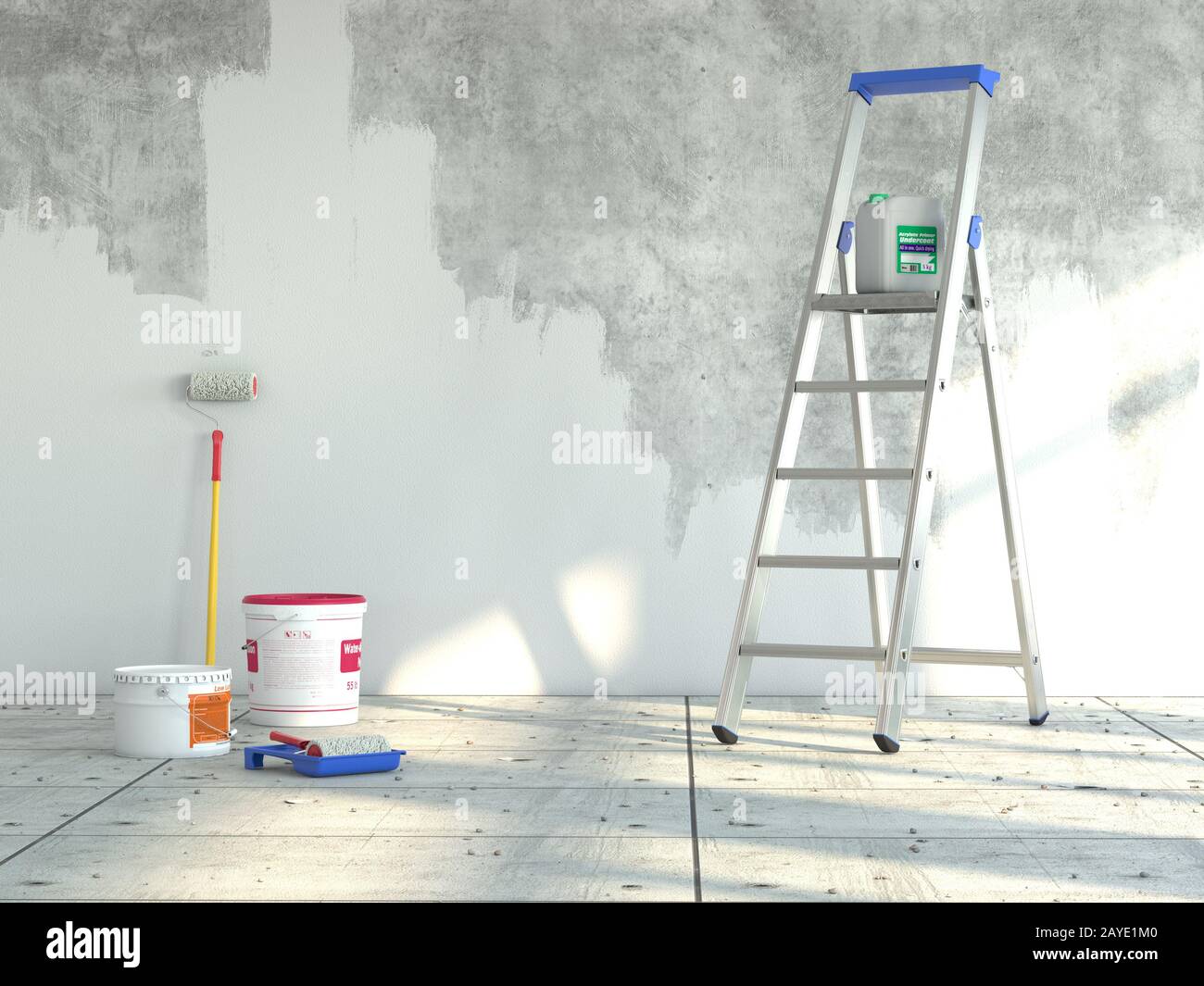 3D rendering wall painting Stock Photo - Alamy