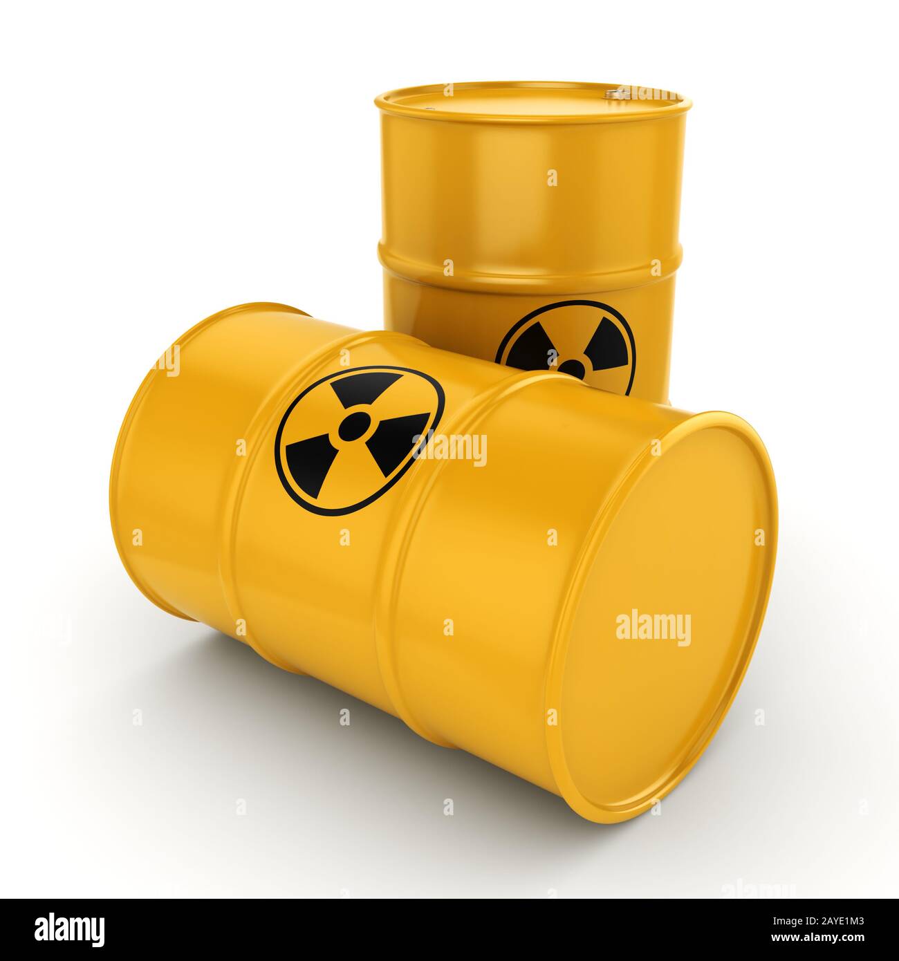 3D rendering radioactive barrels Stock Photo - Alamy