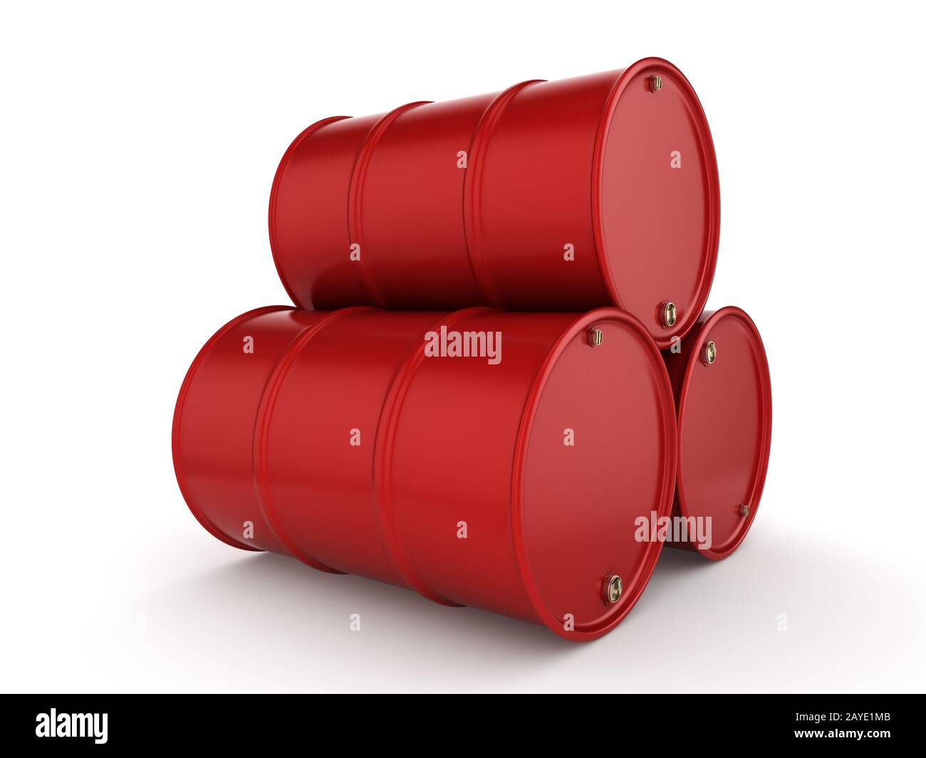 3D rendering red barrels Stock Photo - Alamy