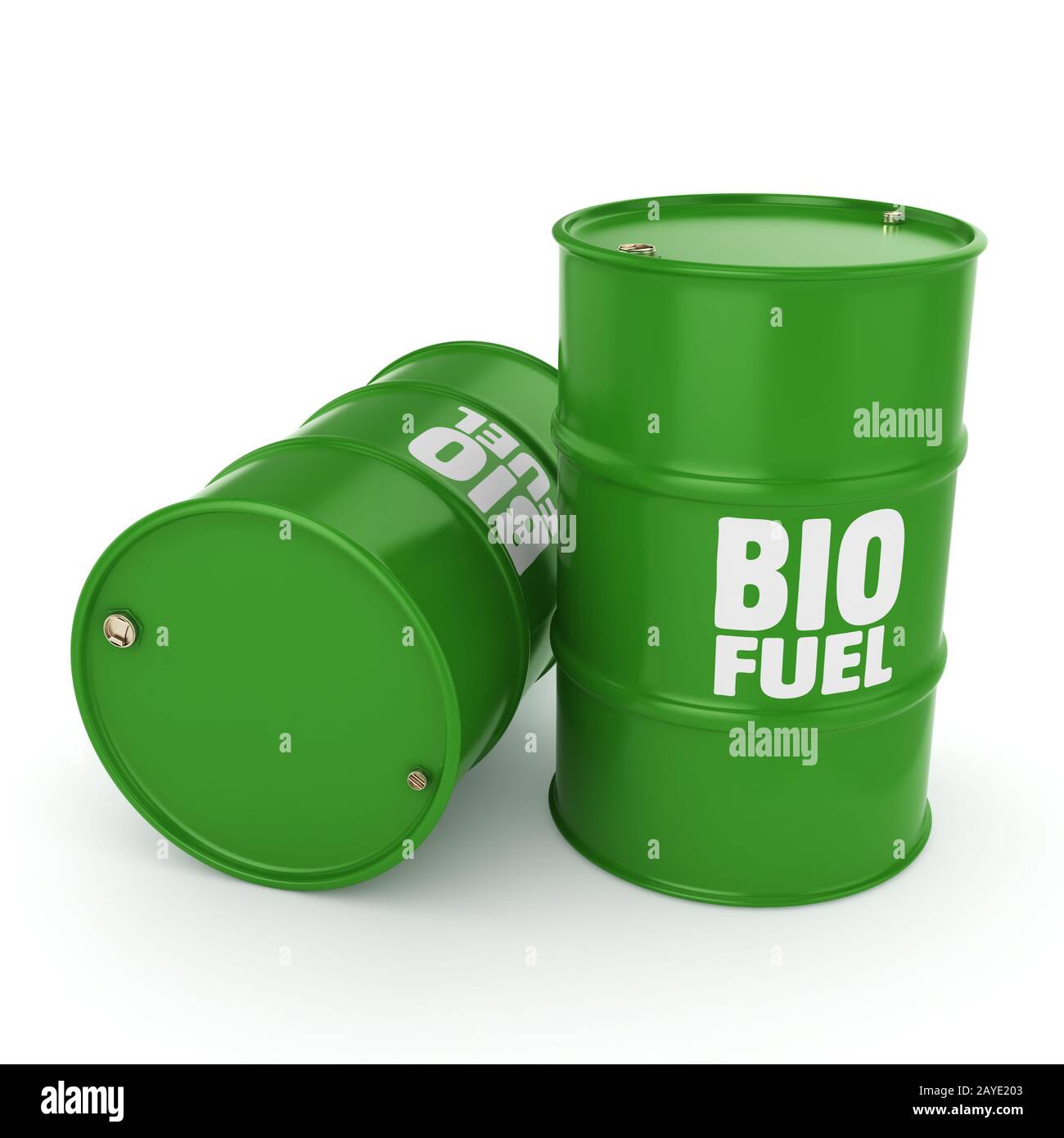 3D rendering barrels of biofuels Stock Photo - Alamy