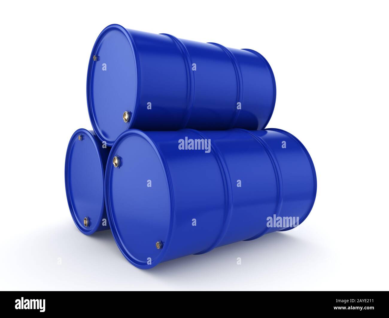 3D rendering blue barrels Stock Photo - Alamy