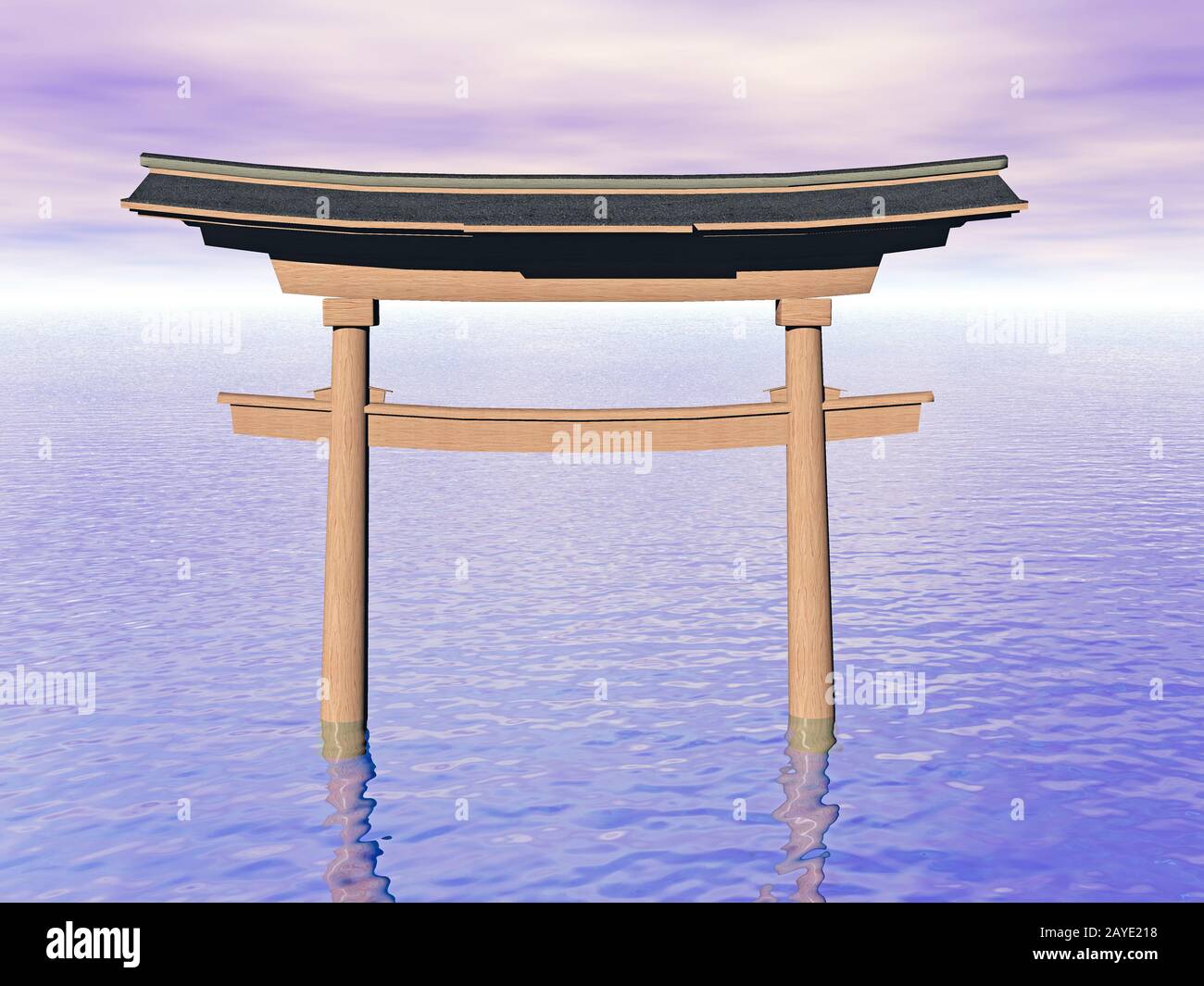 Japan gate at sunrise Stock Photo - Alamy