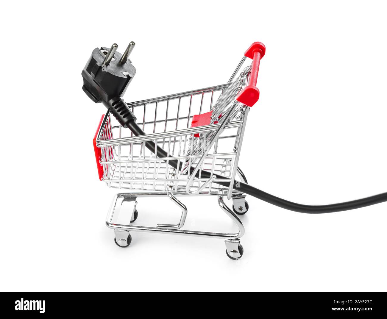 Electric plug in shopping cart Stock Photo - Alamy