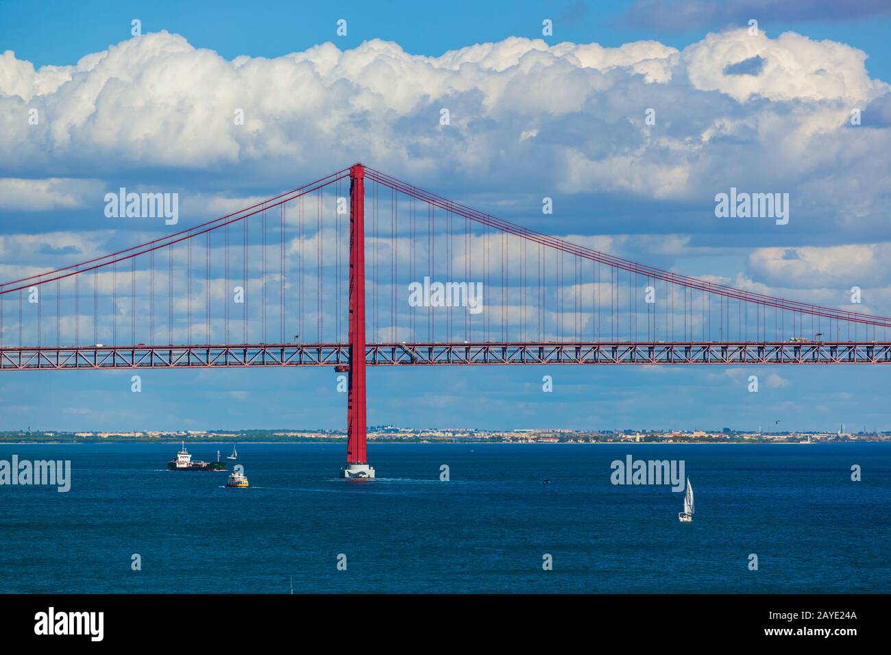 Lisbon and 25th of April Bridge - Portugal Stock Photo - Alamy