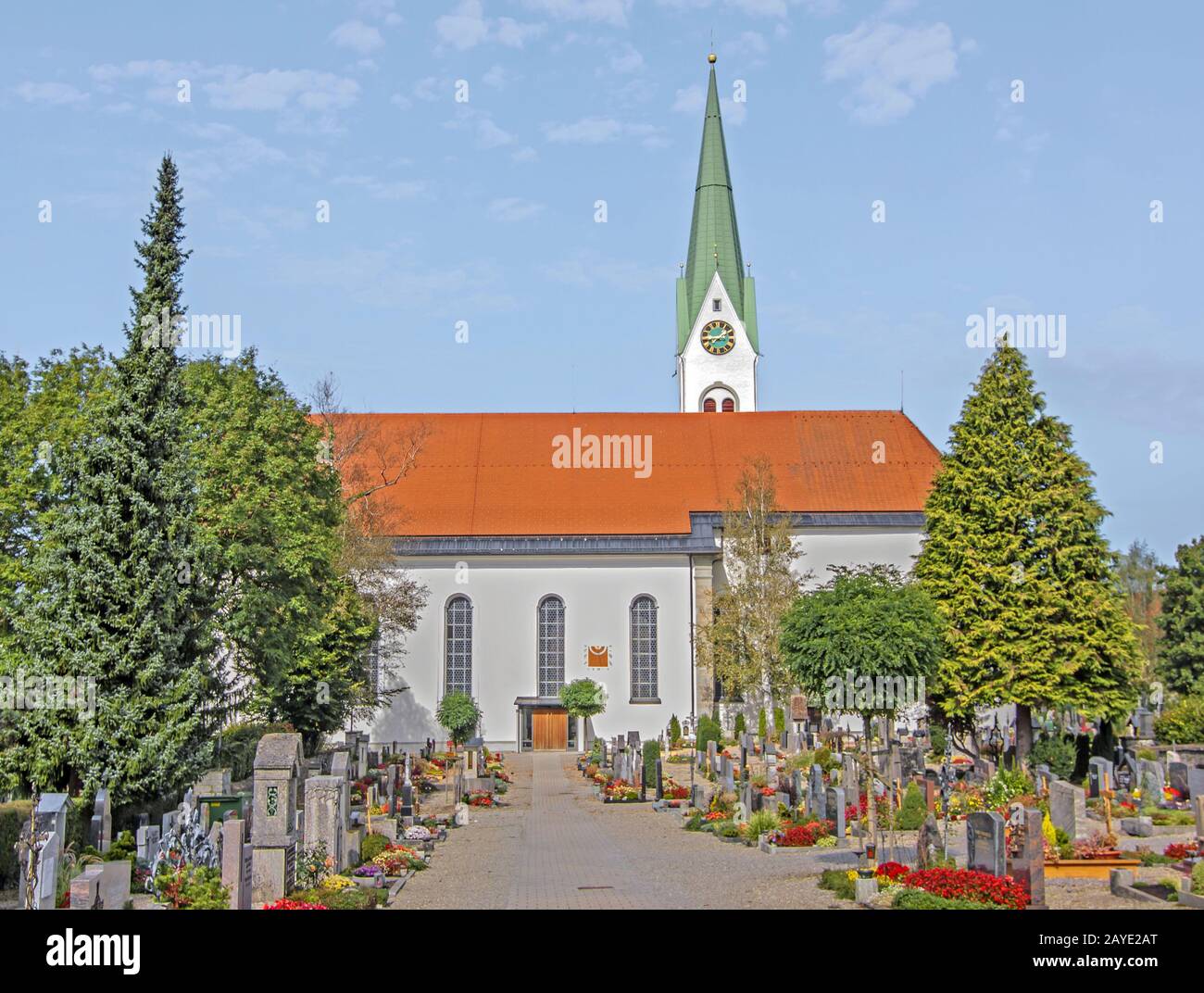 Parish church and graveyard St. Blasius Weiler i. Allgäu Stock Photo ...