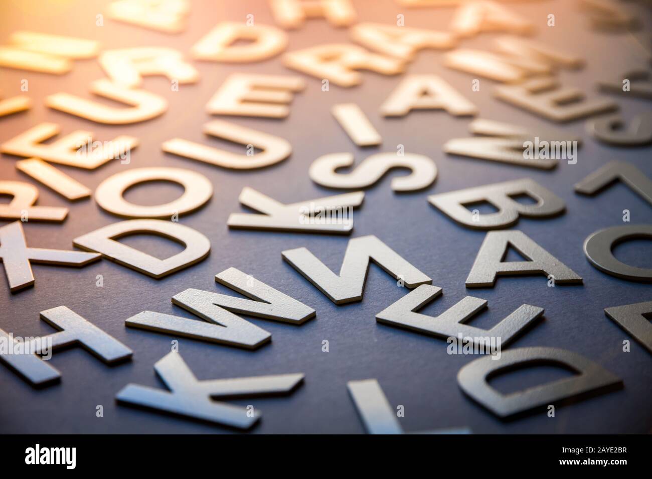 Mixed letters pile closeup photo Stock Photo - Alamy