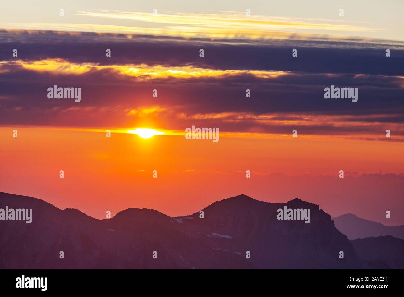 Mountains on sunset Stock Photo - Alamy