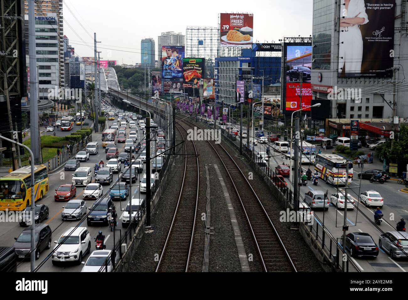 Mandaluyong City, Philippines - February 13, 2020: Empty train tracks ...