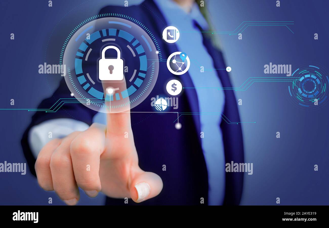 Female human presenting a presentation using the latest sophisticated ...