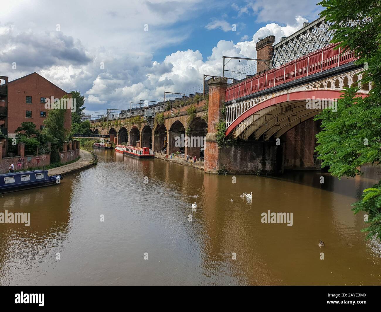 Beautuful view of rennovated Castlefield district in Manchester, UK ...