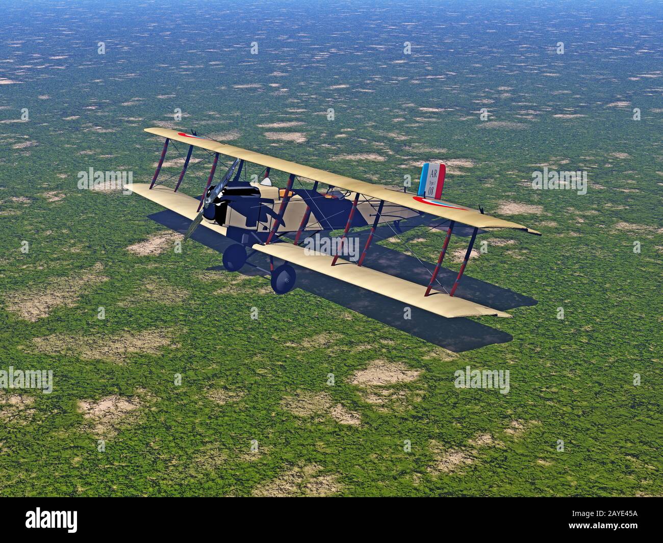 Biplane before take-off on meadow Stock Photo - Alamy