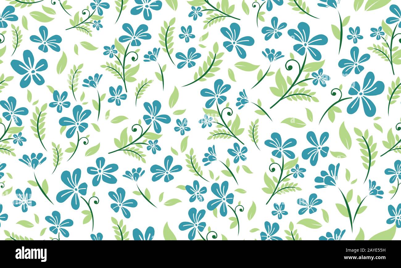 Seamless Style of spring floral pattern background, with elegant leaf ...