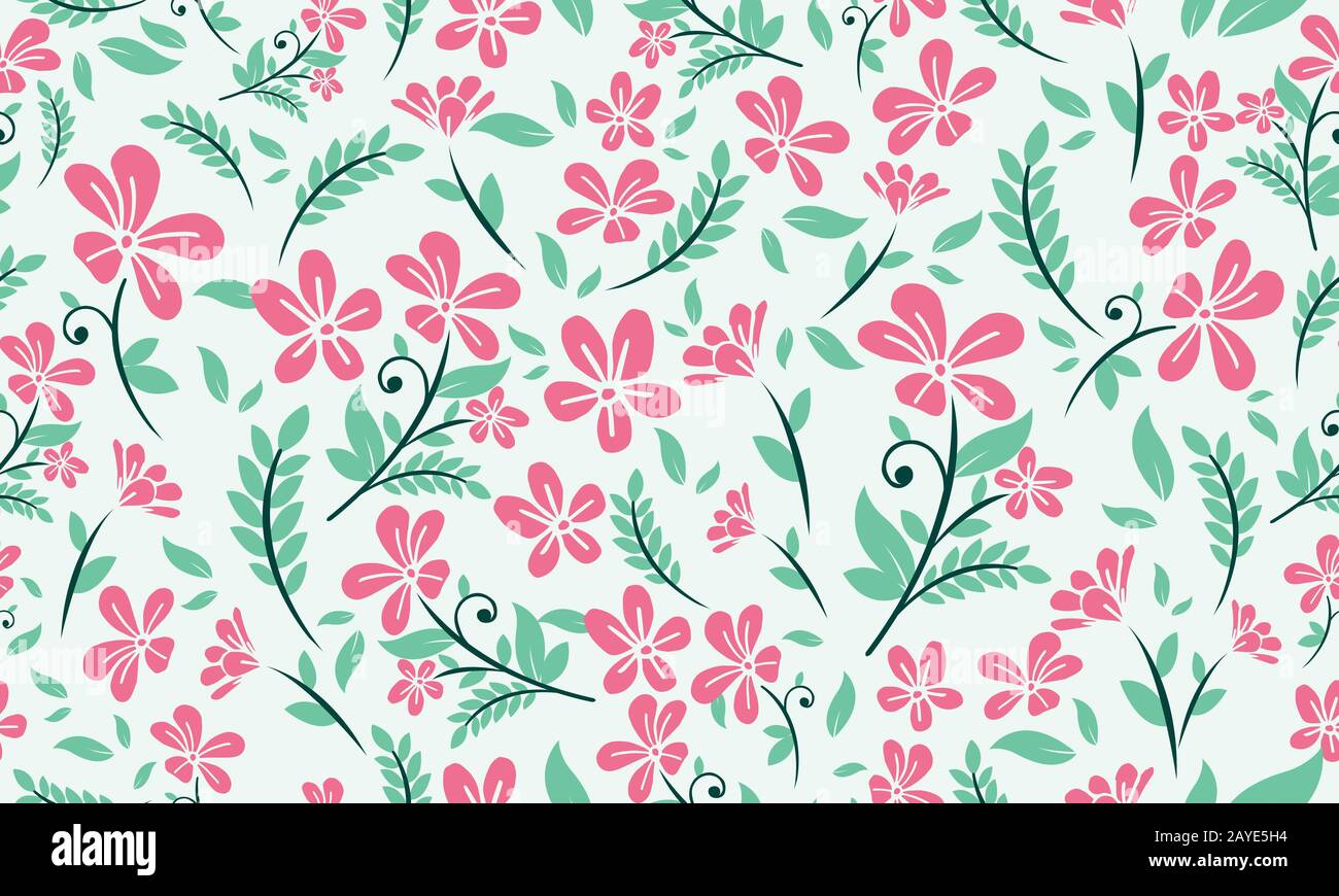 Seamless Style of spring floral pattern background, with elegant leaf ...