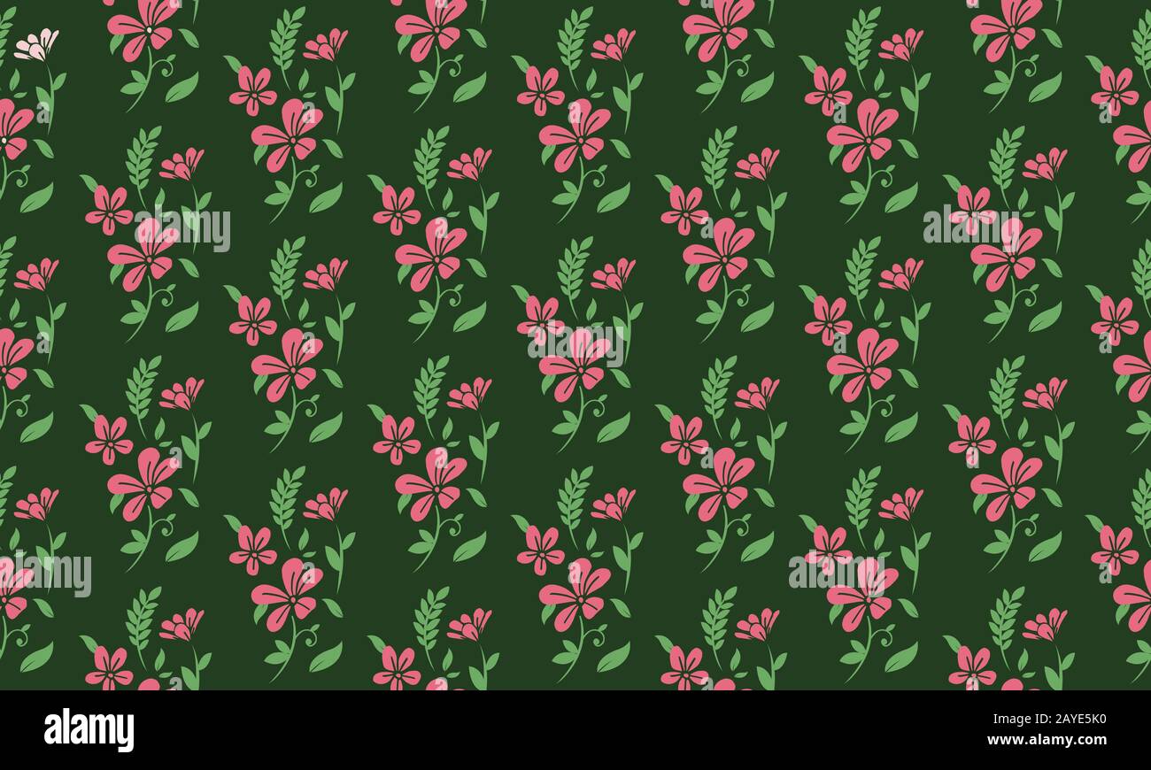 Spring flower pattern background, with beautiful leaf and floral design ...