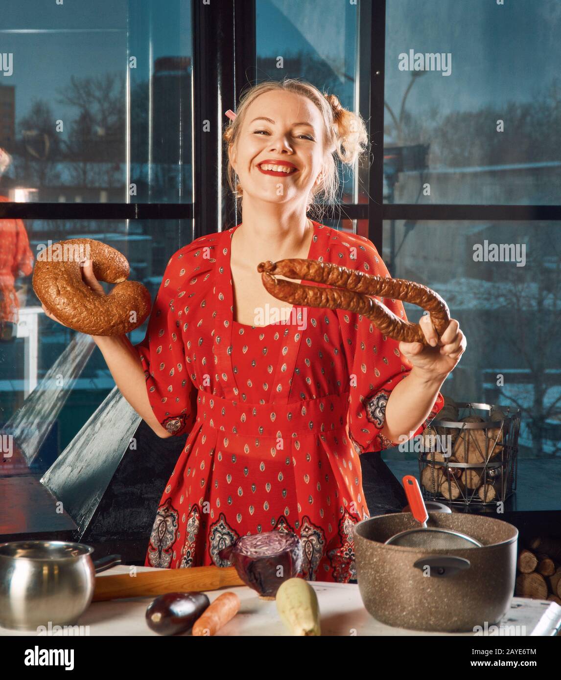 Girl sausage hi-res stock photography and images - Alamy