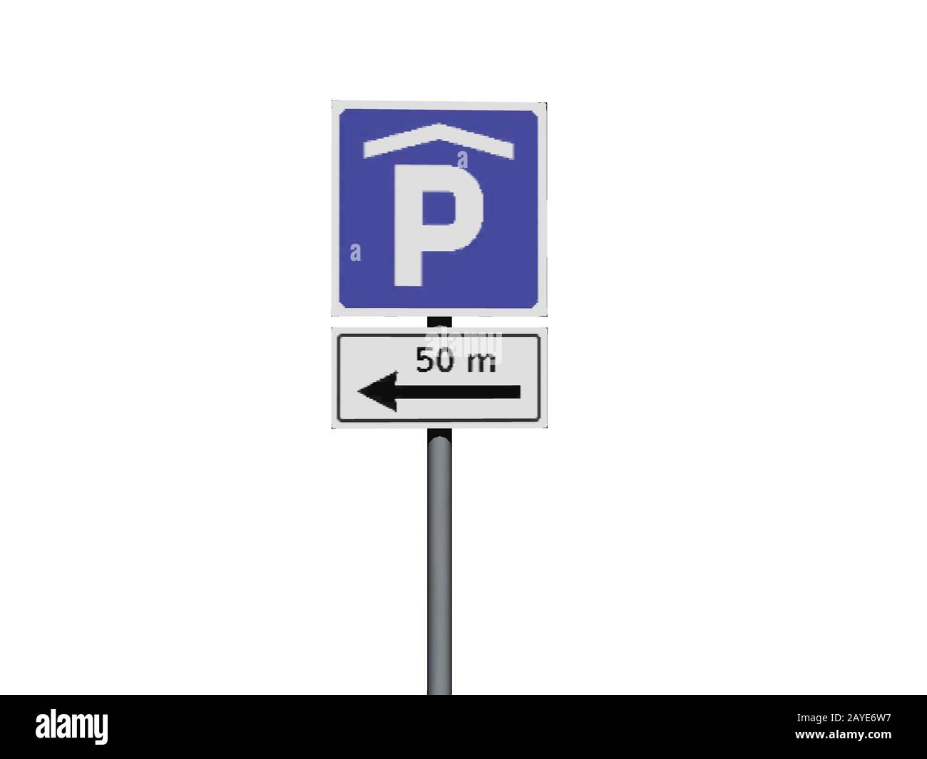 Traffic sign on parking Cut Out Stock Images & Pictures - Alamy