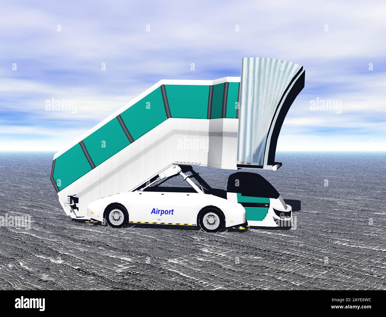 Airplane stairs on airfield Stock Photo - Alamy