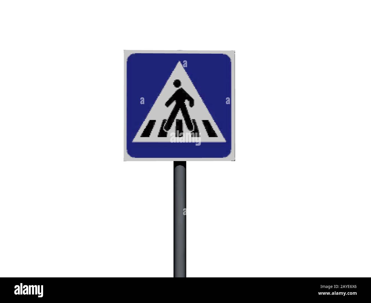 Pedestrian transition sign on steel bar Stock Photo - Alamy