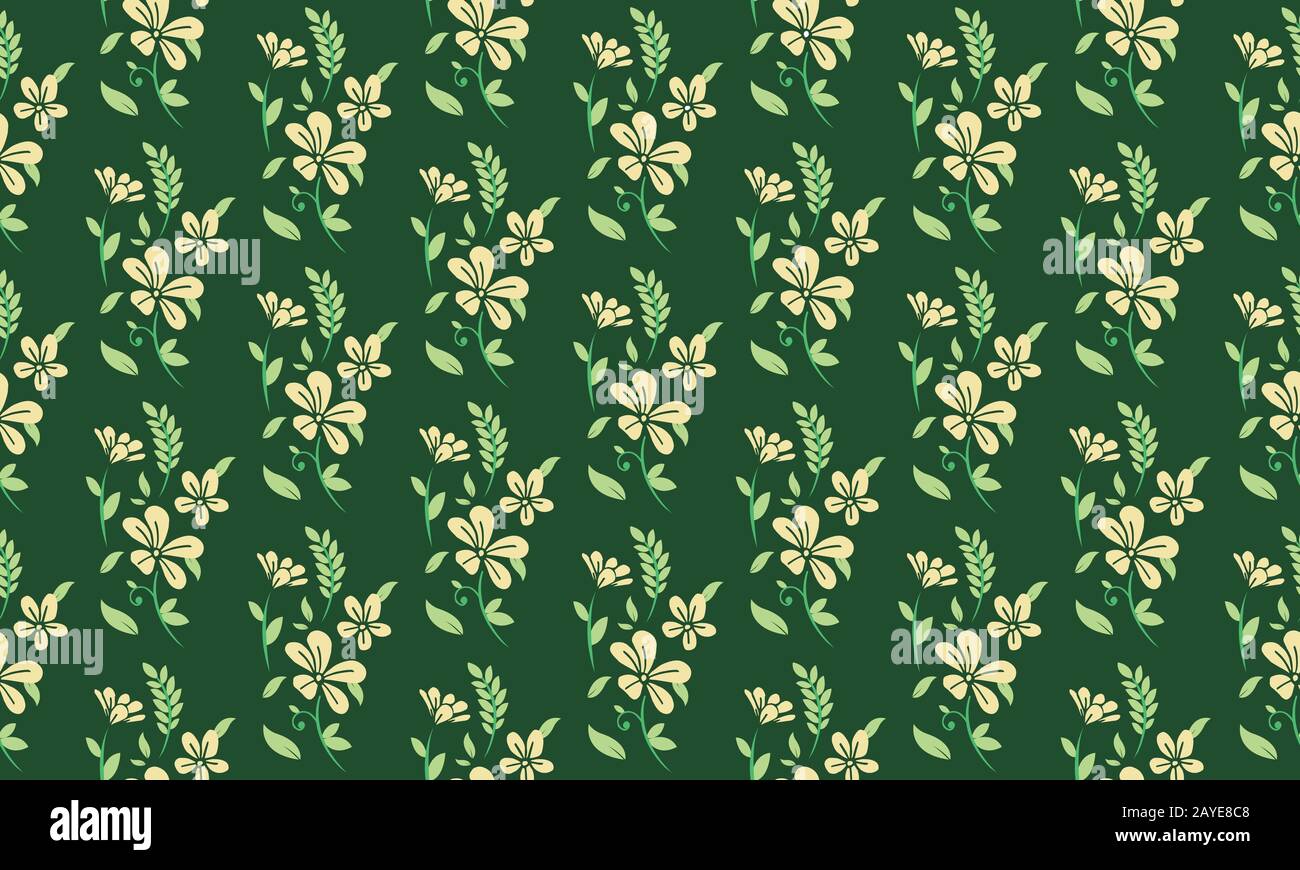 Spring flower pattern background, with beautiful leaf and floral design ...