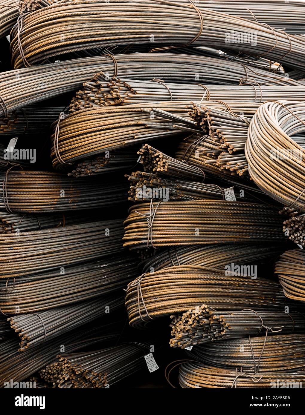 Metal rod construction, steel reinforcement bar for building Stock ...