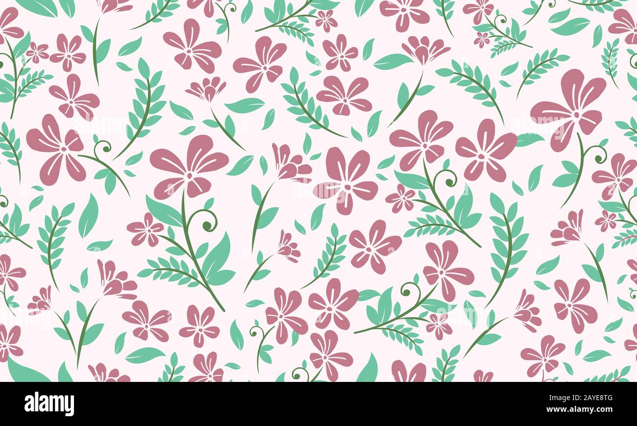 Seamless Style of spring floral pattern background, with elegant leaf ...