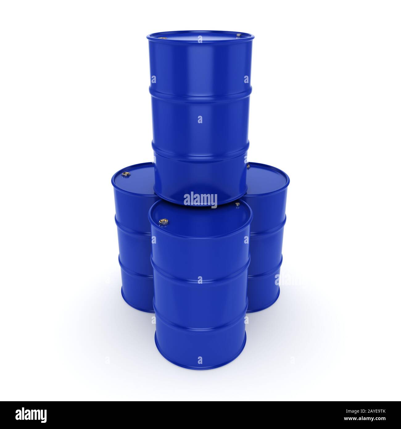 3D rendering blue barrels Stock Photo - Alamy