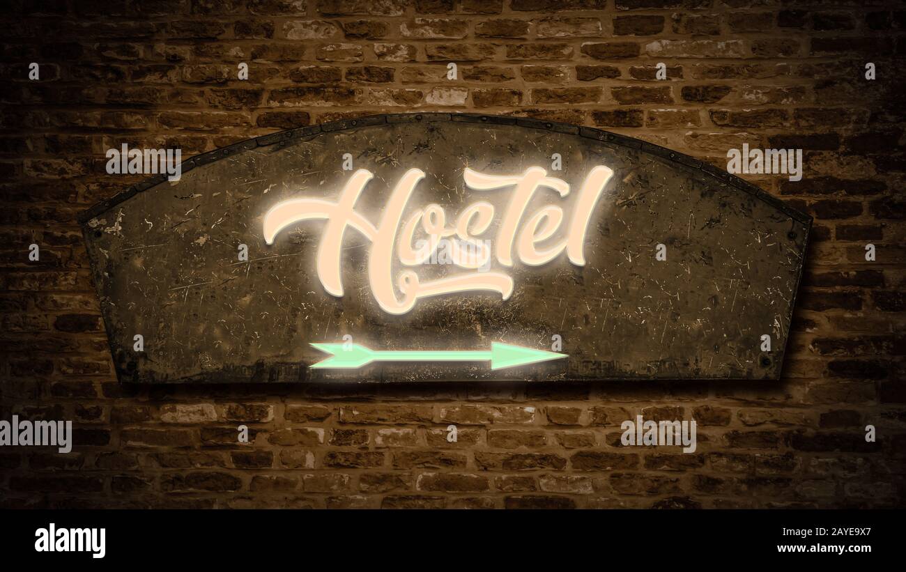 Street Sign to Hostel Stock Photo - Alamy