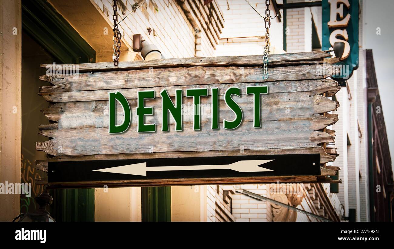 Street Sign to Dentist Stock Photo - Alamy