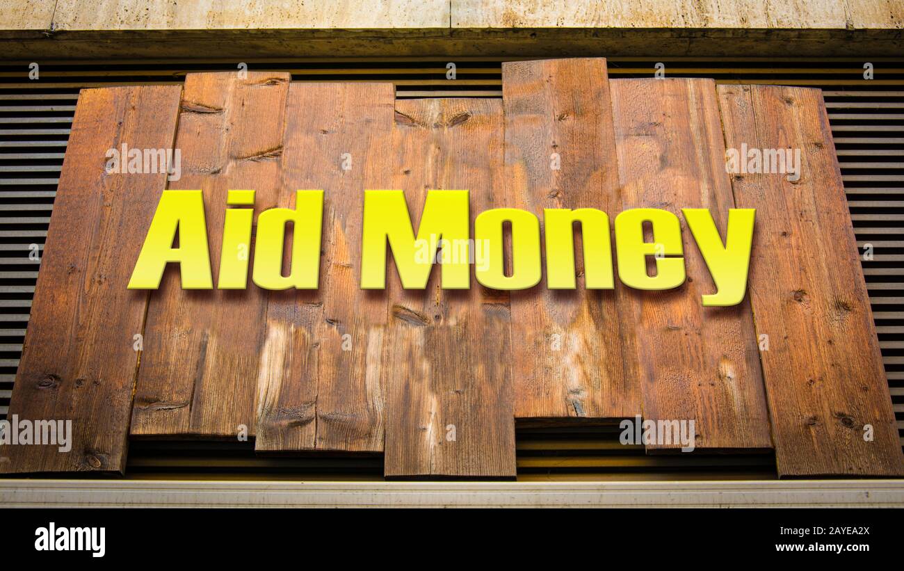 Street Sign to Aid Money Stock Photo - Alamy