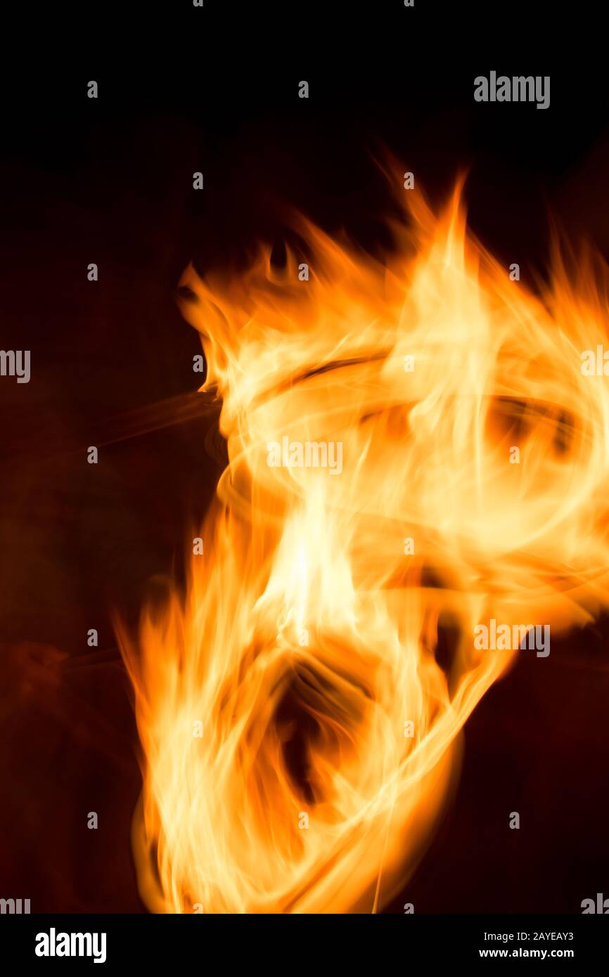 Fire and Flame - Long exposure with motion blur and light streaks Stock ...