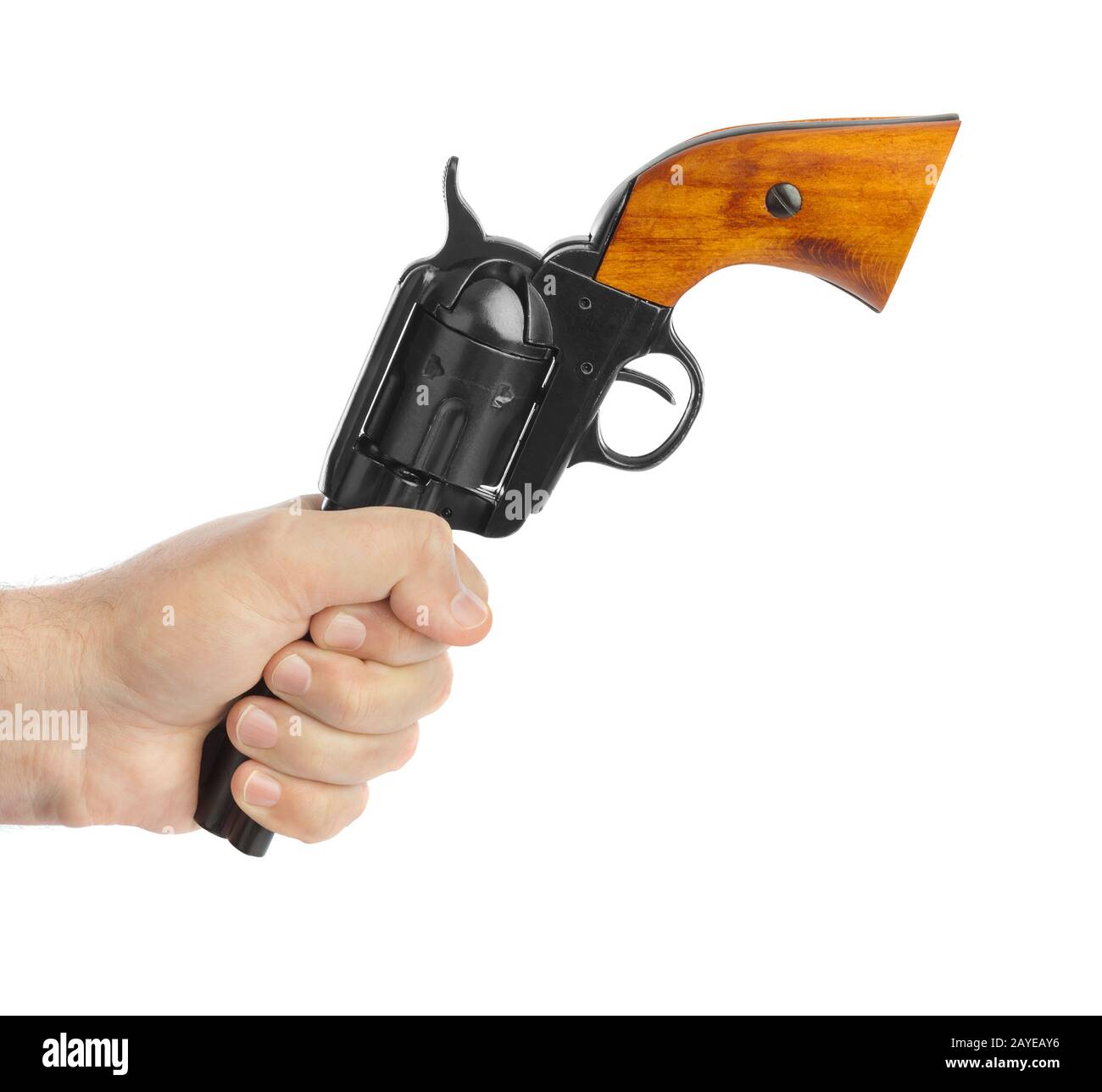 Hand with revolver Stock Photo - Alamy