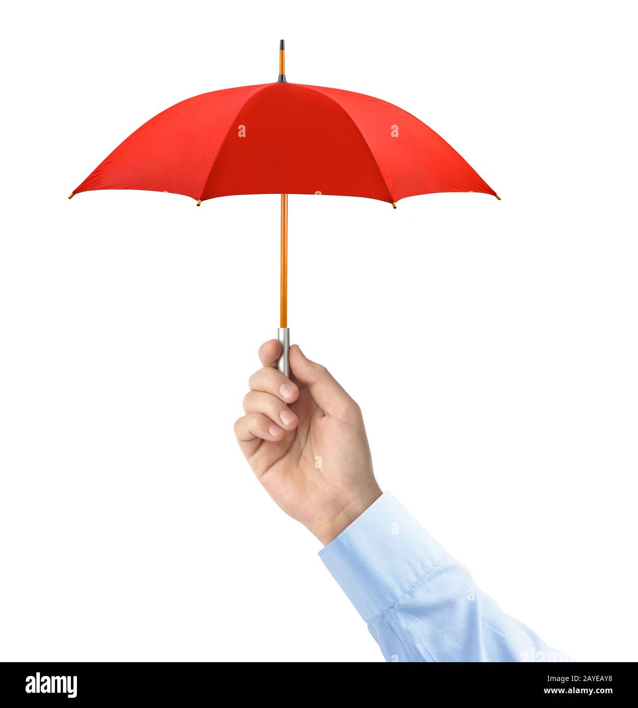Hand with small umbrella Stock Photo - Alamy