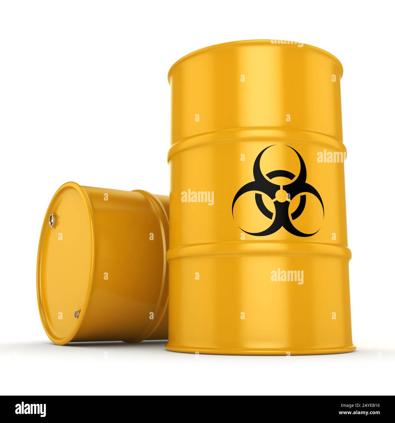 3D rendering biohazard barrels Stock Photo - Alamy
