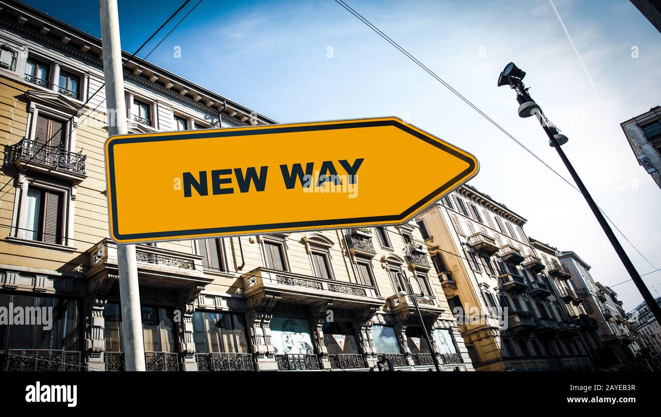 Street Sign New Way Stock Photo - Alamy