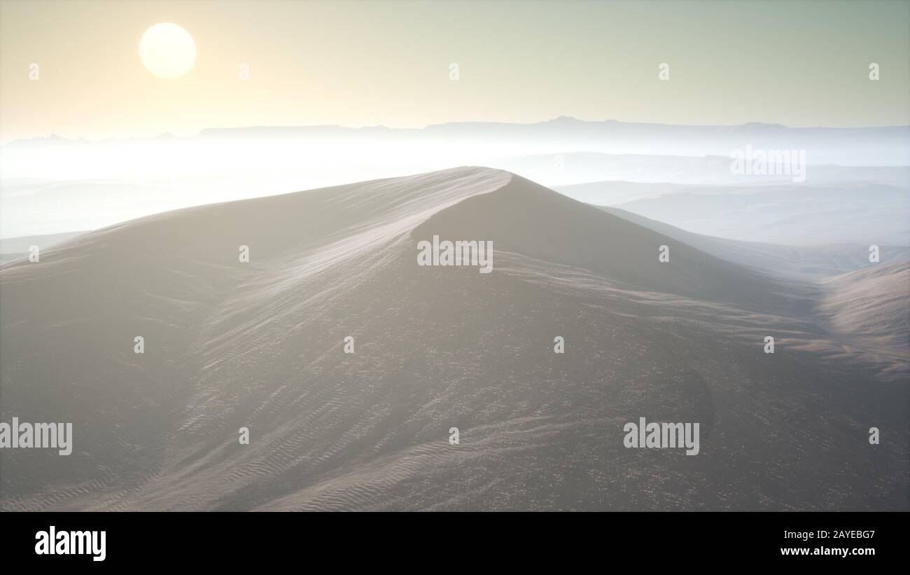 Red Sand Desert Dunes in Fog Stock Photo - Alamy