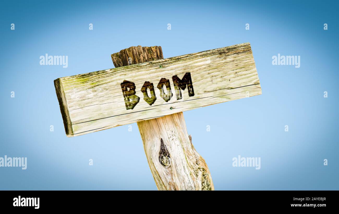 Street Sign to Boom Stock Photo - Alamy