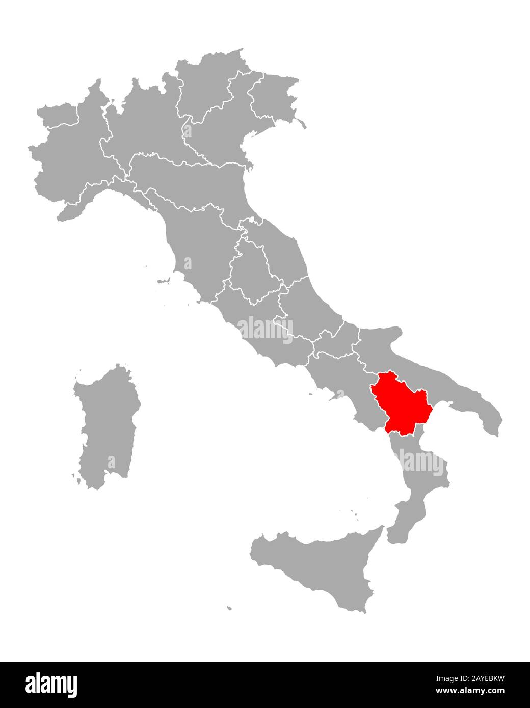 Map of Basilicata in Italy Stock Photo - Alamy