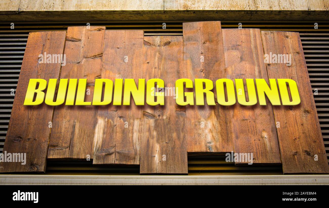 Street Sign BUILDING GROUND Stock Photo - Alamy